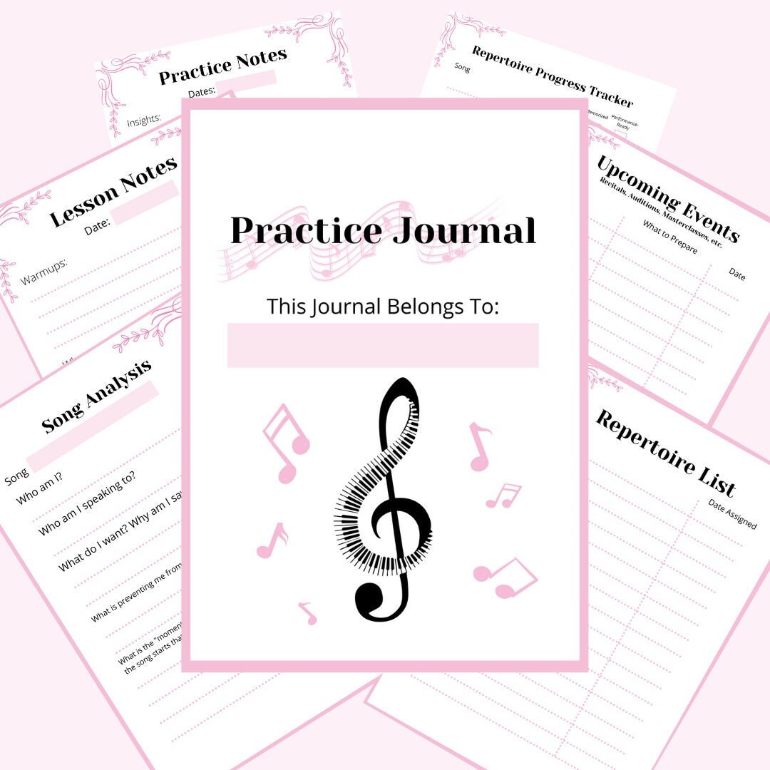 Voice Lessons Practice Journal-pink - Etsy