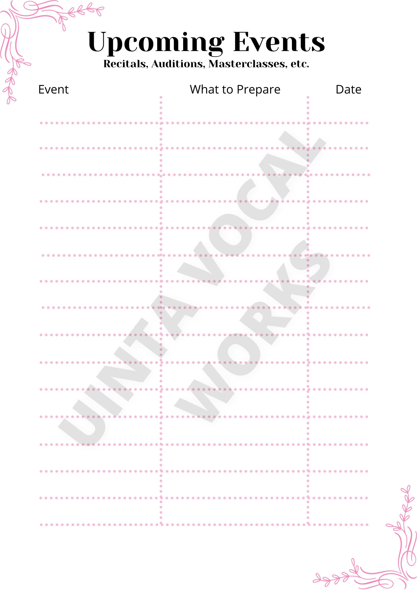 Voice Lessons Practice Journal-pink - Etsy