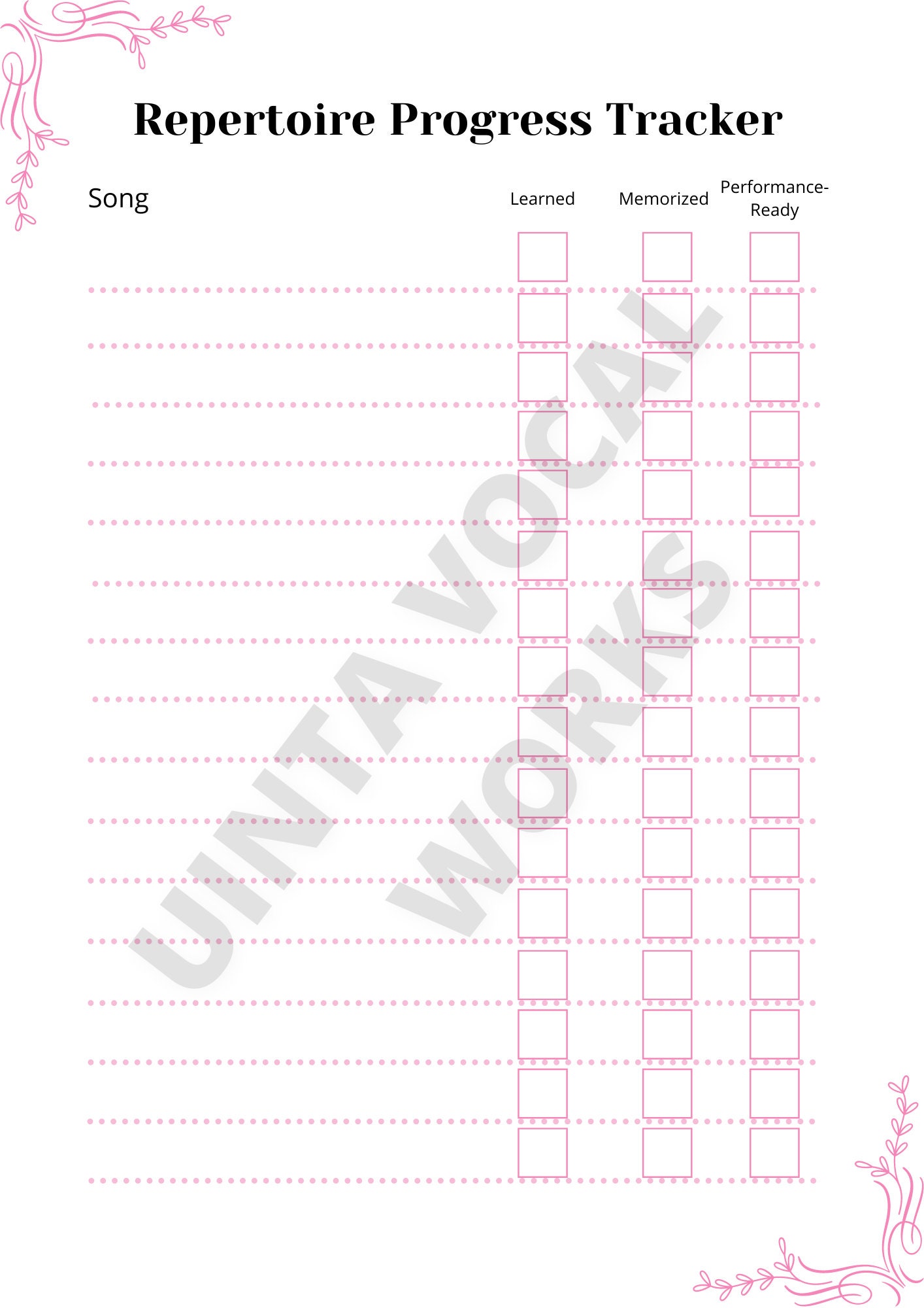 Voice Lessons Practice Journal-pink - Etsy