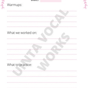 Voice Lessons Practice Journal-pink - Etsy