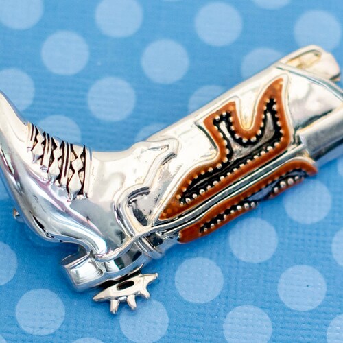 Vintage Red & Gold Bling Cowgirl Boot Brooch jb2 - Etsy