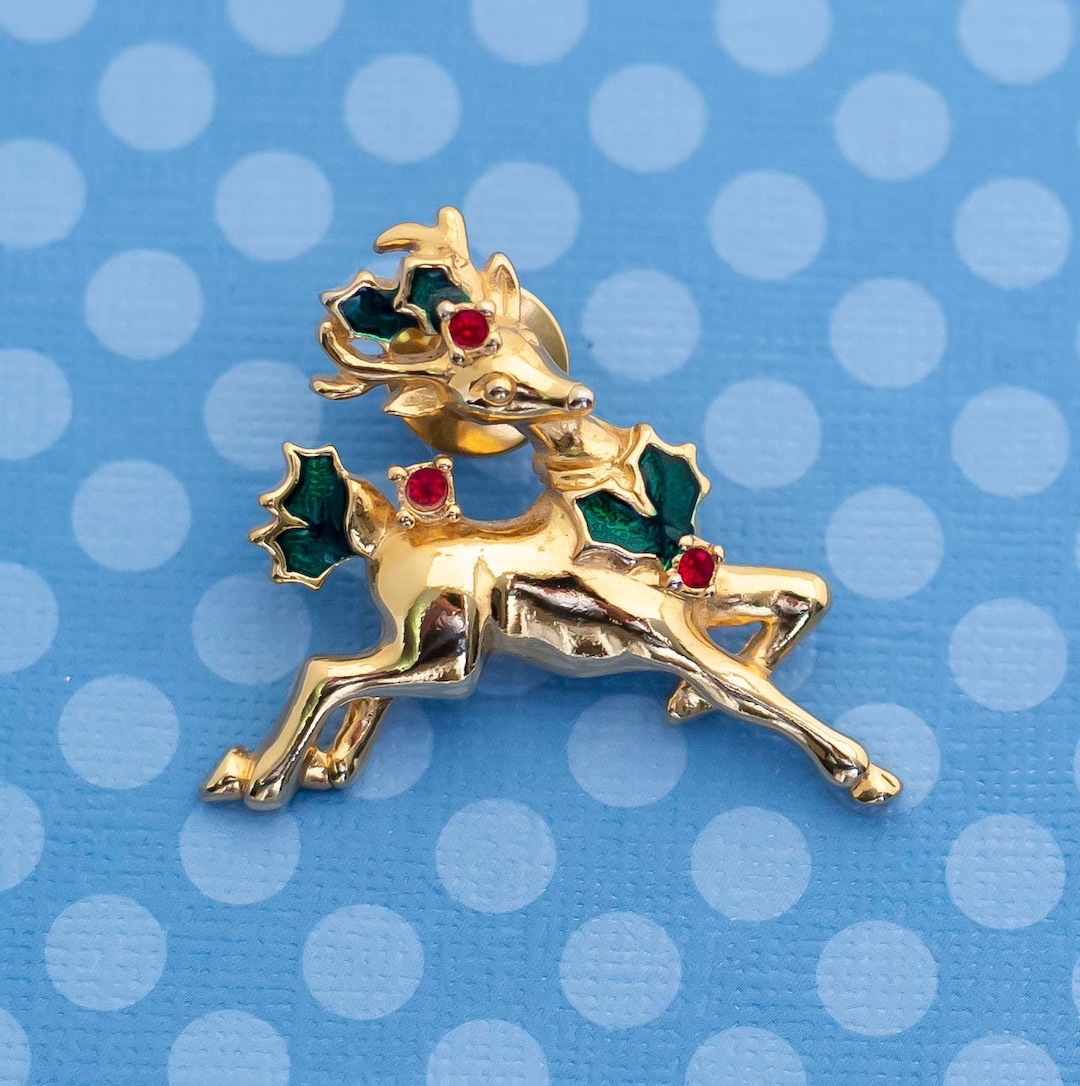 Vintage Running Reindeer Pin by Avon - M20 - Etsy