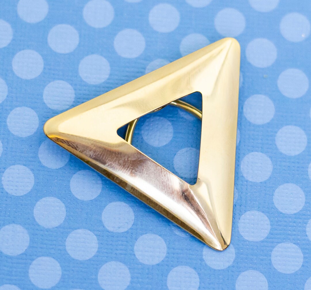 Vintage Minimal Triangle Gold Tone Clip M25 - Etsy