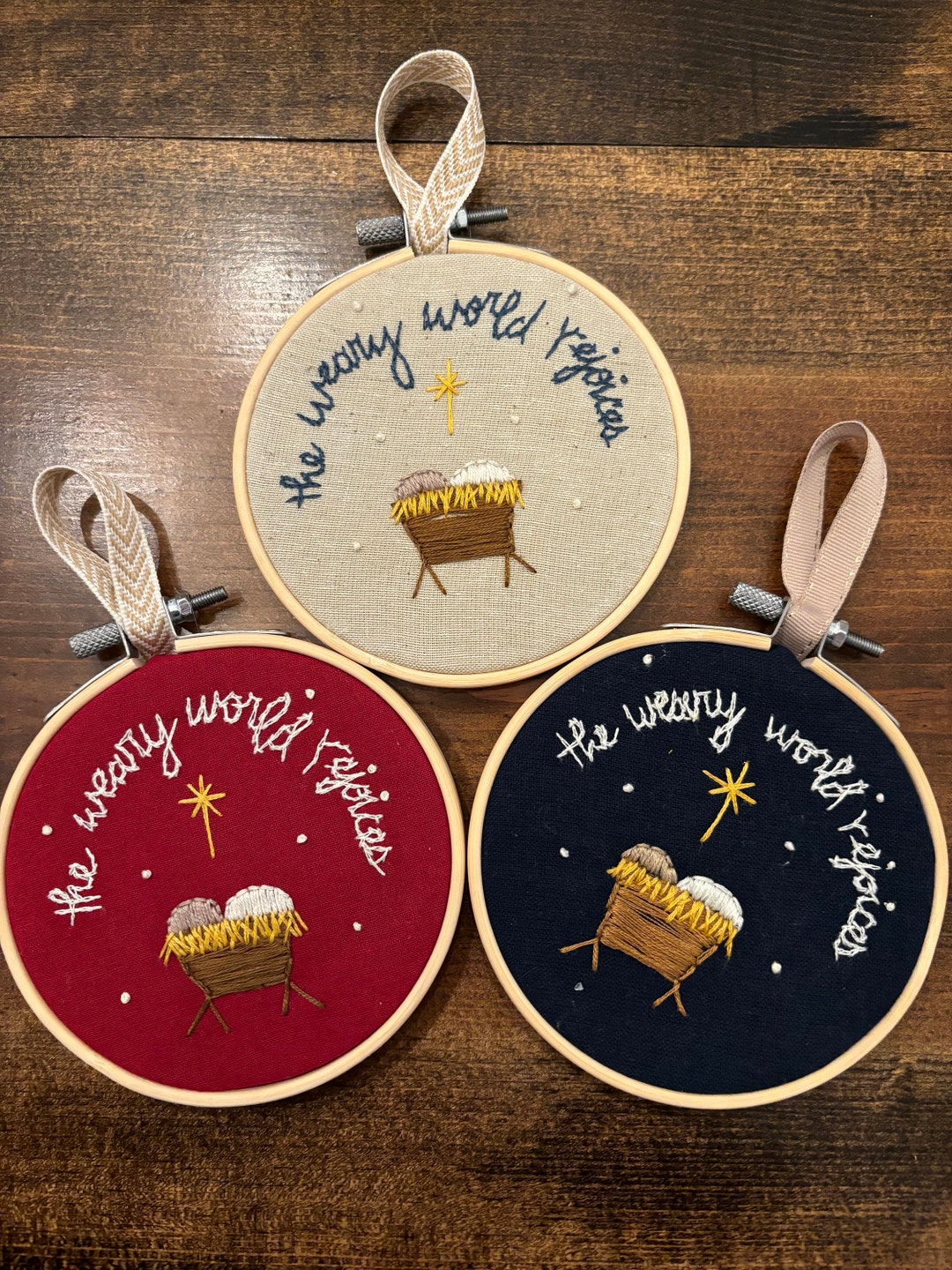 Embroidered Nativity Christmas Ornament - Etsy