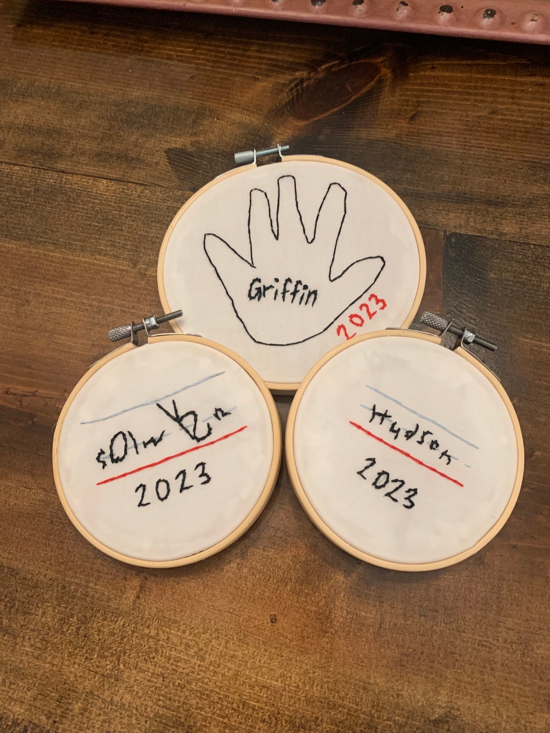 Embroidered Handwriting Ornament - Etsy