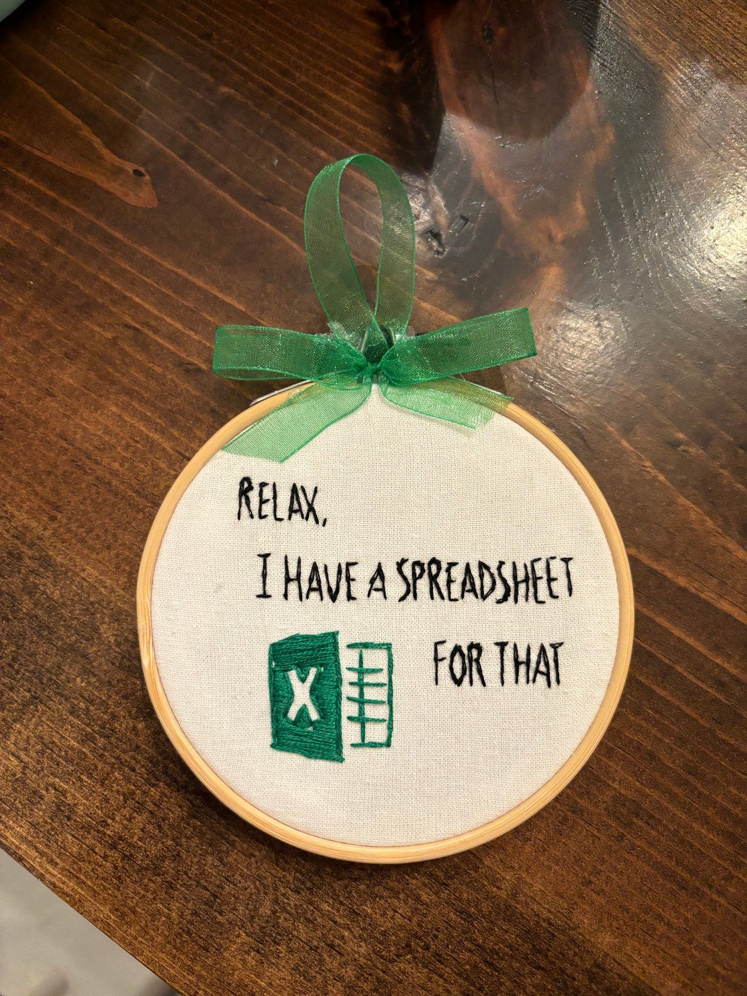 Embroidered Excel Ornament - Etsy