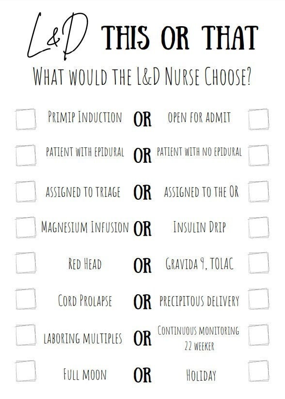 Labor and Delivery Nurse Games Digital File PDF - Etsy