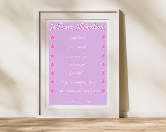 Love Letter to Me Pink and Red Wall Art Lovecore Prints - Etsy