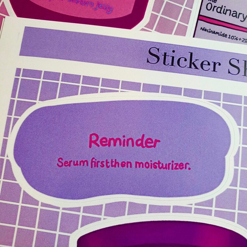 Waterproof Skincare Themed Stickers. Branded Skincare Stickers Journal ...