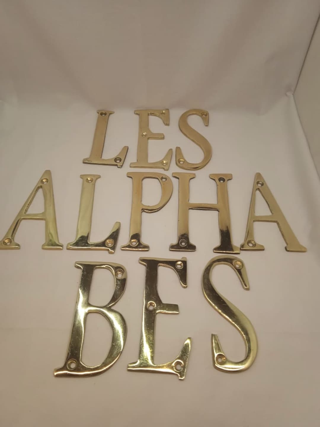 Pure Brass Symbols Self Adhesive Alphabet Door House Numbers Golden ...