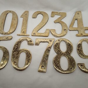 Vintage House Numbers - Brass House Number - Salvaged Address Number ...