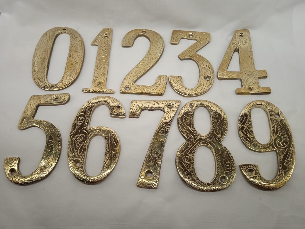 Vintage House Numbers - Brass House Number - Salvaged Address Number ...