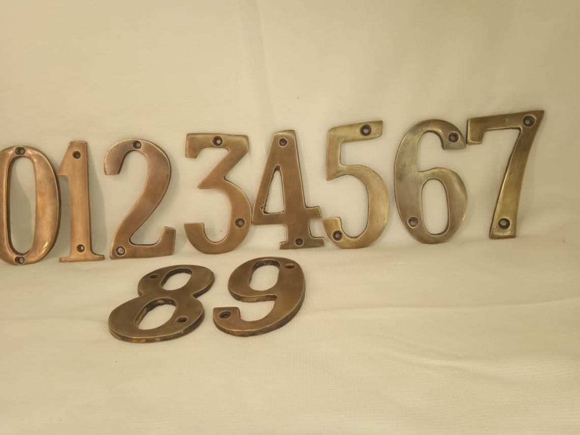 Vintage House Numbers - Bronze House Number - Salvaged Address Number ...