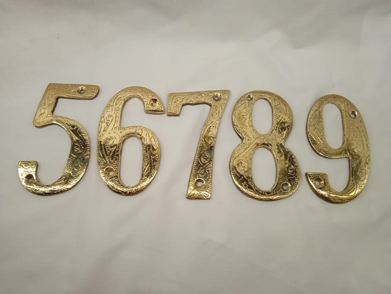 Vintage House Numbers - Brass House Number - Salvaged Address Number ...