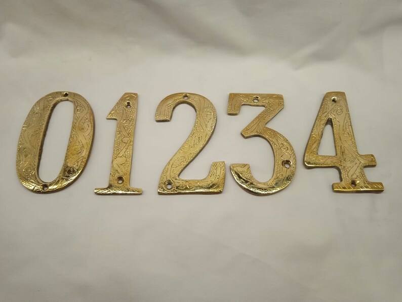 Vintage House Numbers - Brass House Number - Salvaged Address Number ...