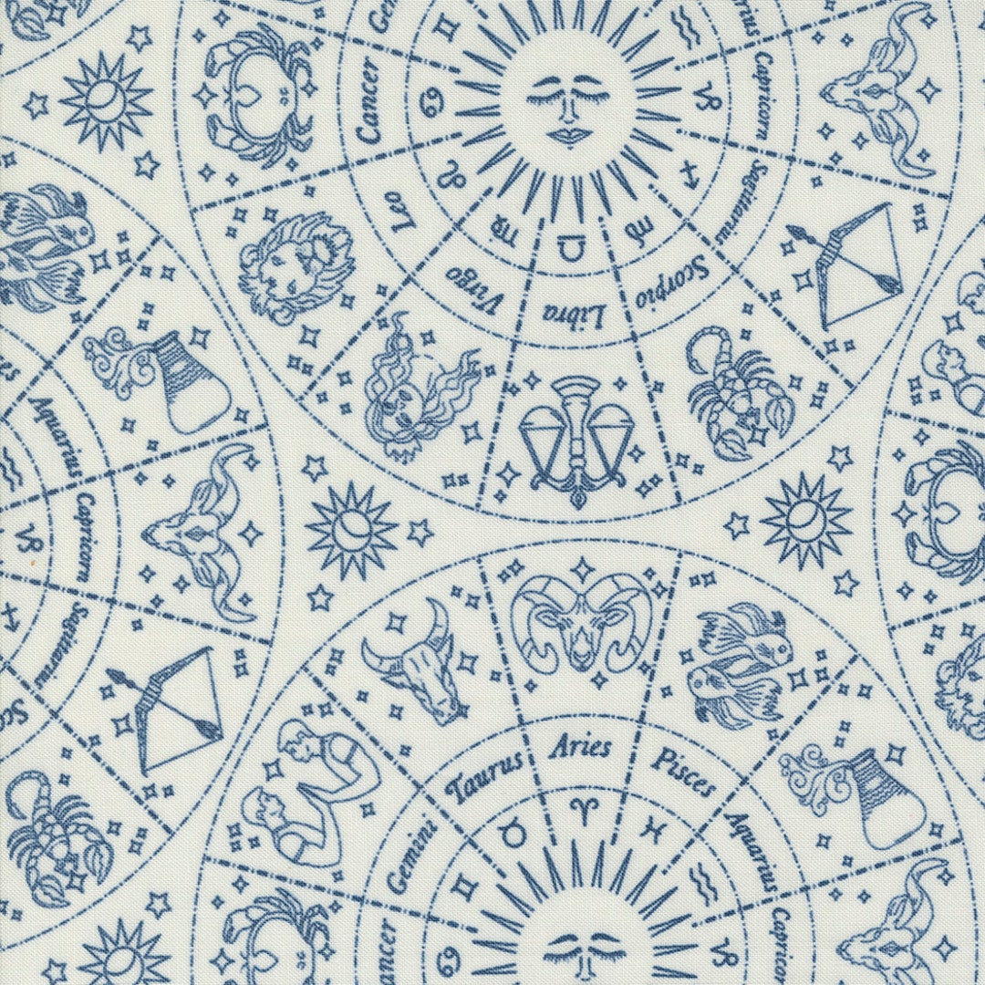 Zodiac Cotton Fabric: Starry Sky by Moda per 1/2 Metre - Etsy