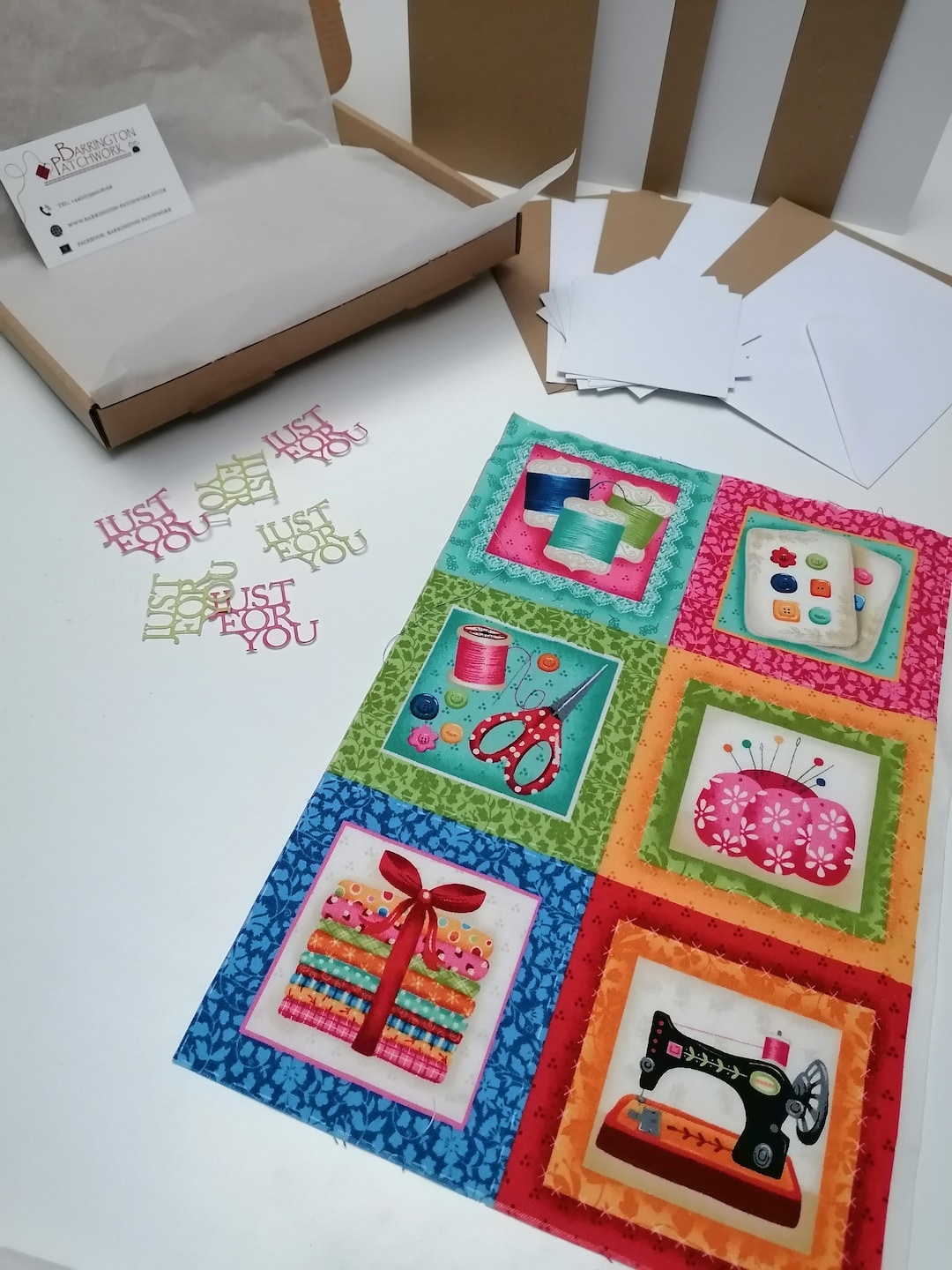 Sewing Themed 6 Card Kit, DIY Fabric Card Kit, Quick and Easy Card Kit ...