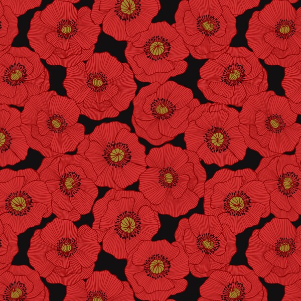 Poppy Fabric - Etsy