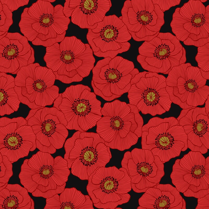 Poppy Fabric - Etsy