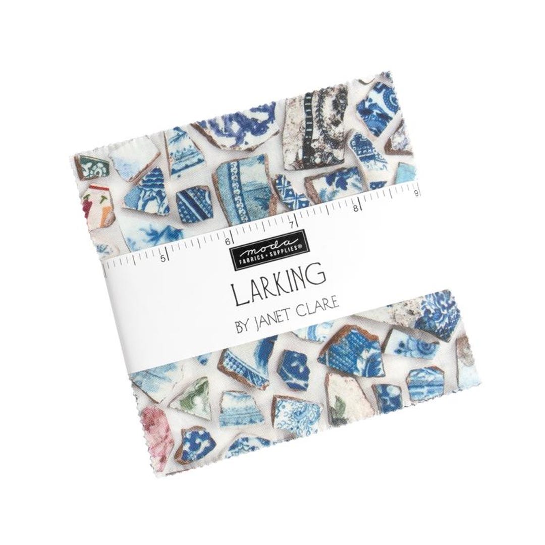 Larking Cotton Fabric Charm Pack: by Janet Clare, Moda, Precut Squares ...