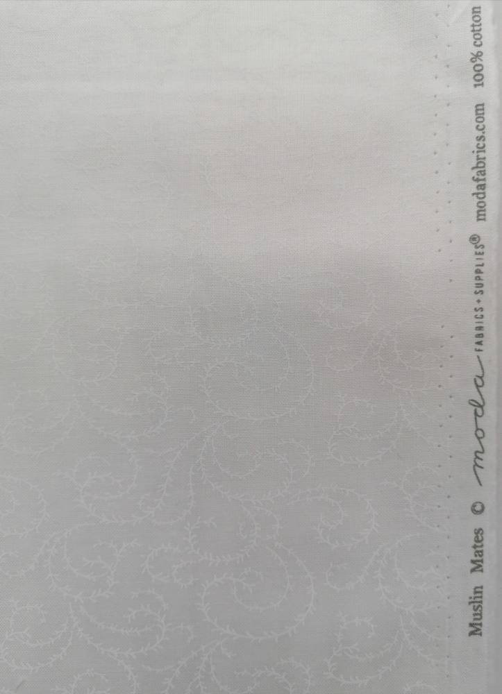 White Swirl Vine, Muslin Mates by Moda, White Fabric, Background Fabric ...