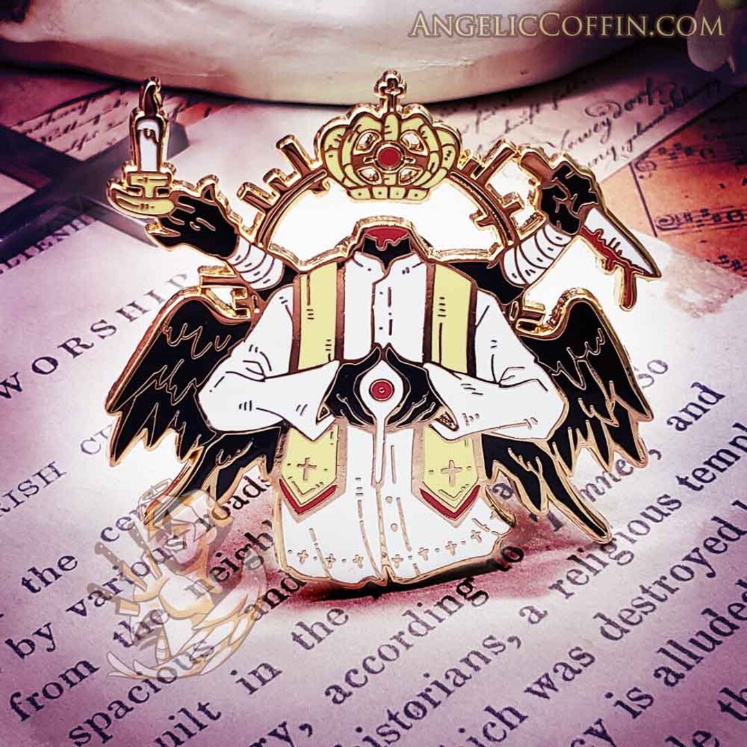 Satanic Angel Gothic Enamel Pin, Weird Demon Angel Pin, Creepy Pin ...
