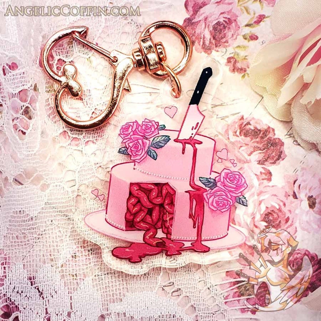 Gutsy Wedding Cake Keychain Acrylic Charm, Pastel Guro Keychain ...