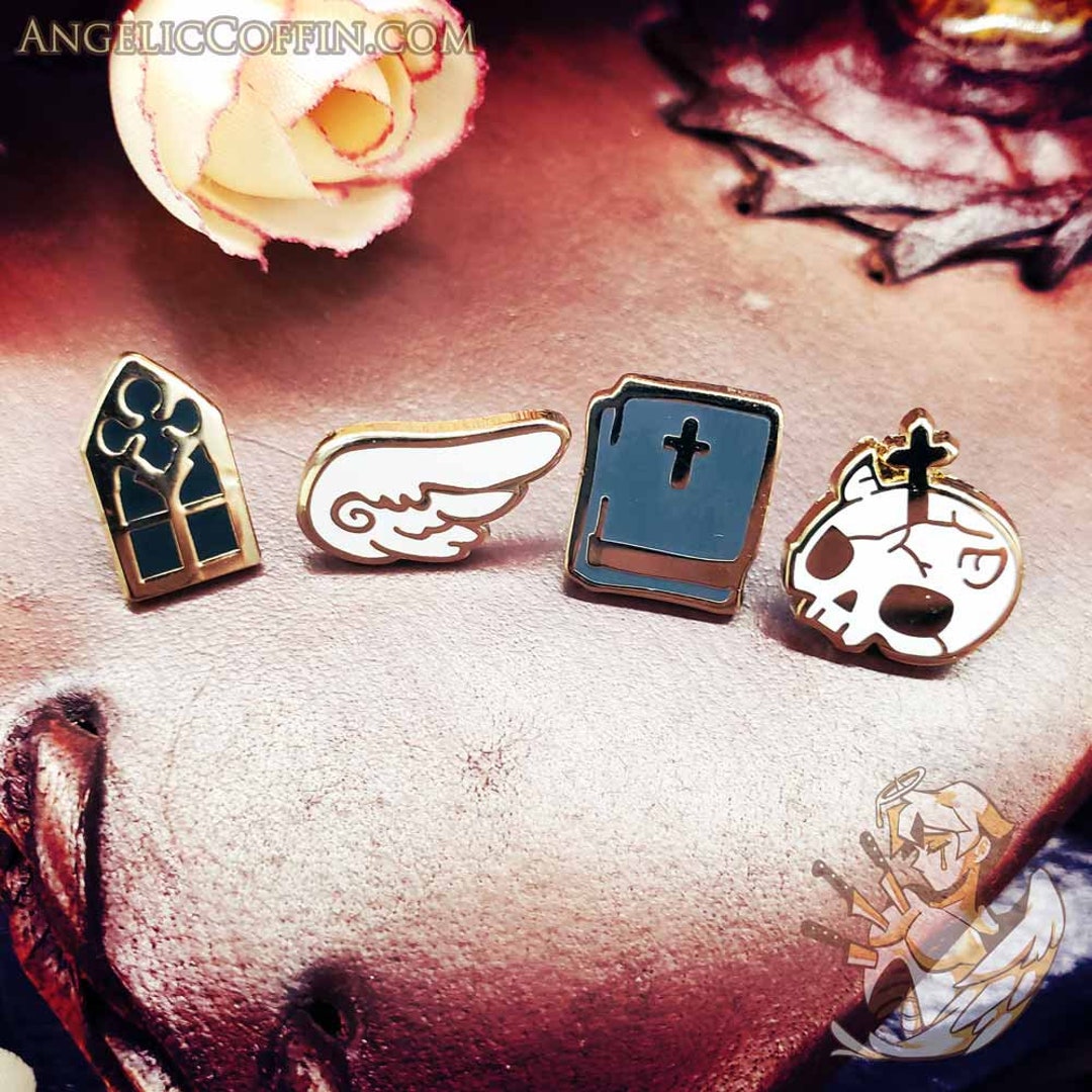 Mini Filler Gothic Pins, Cathedral Window, Wing, Bible, Demon Skull ...