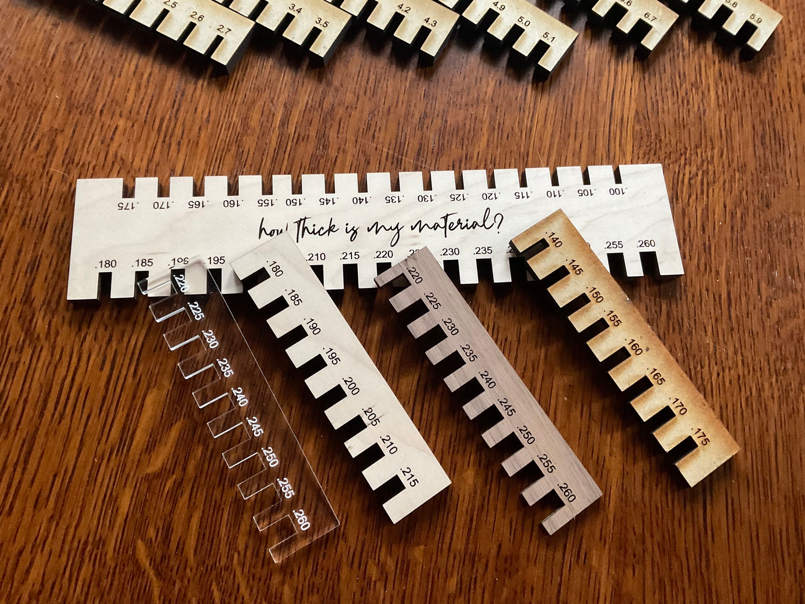 Digital File! Thickness Gauge Kerf Tool Guide INCHES & MM for Glowforge ...