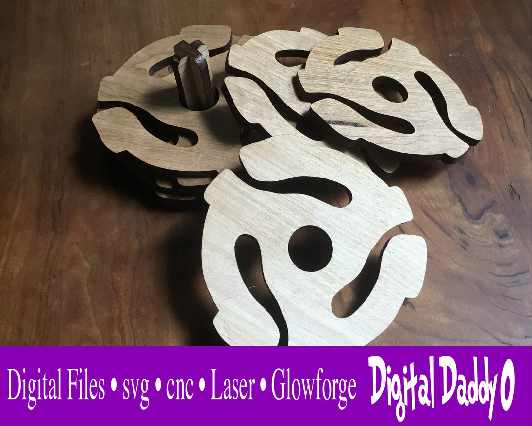 Old Record Adapter 45 Drink Coasters Vintage Vinyl Wood Table Savers ...