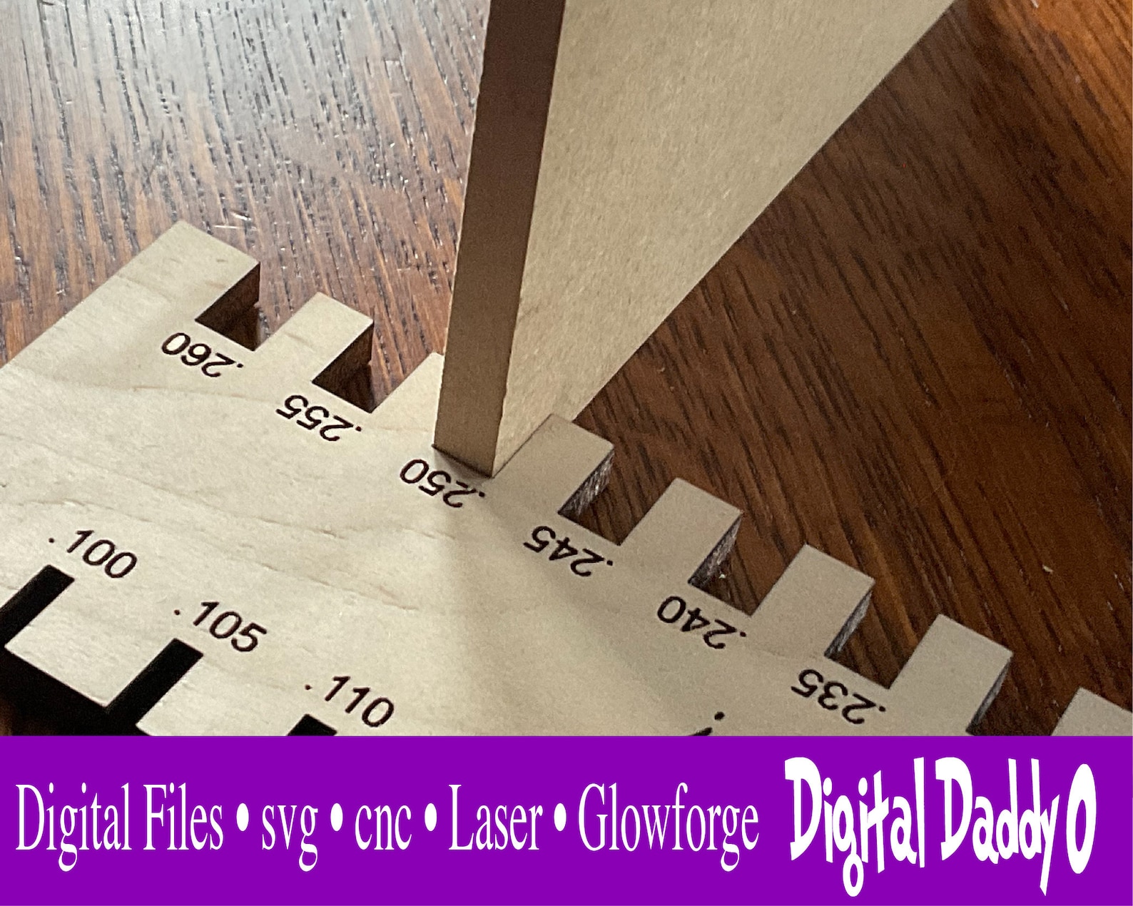 Digital File! Thickness Gauge Kerf Tool Guide INCHES & MM for Glowforge ...
