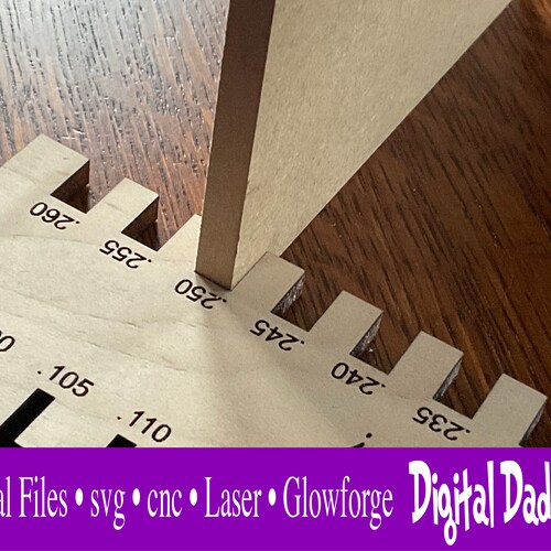 Digital File Thickness Gauge Kerf Tool Guide INCHES & MM for - Etsy