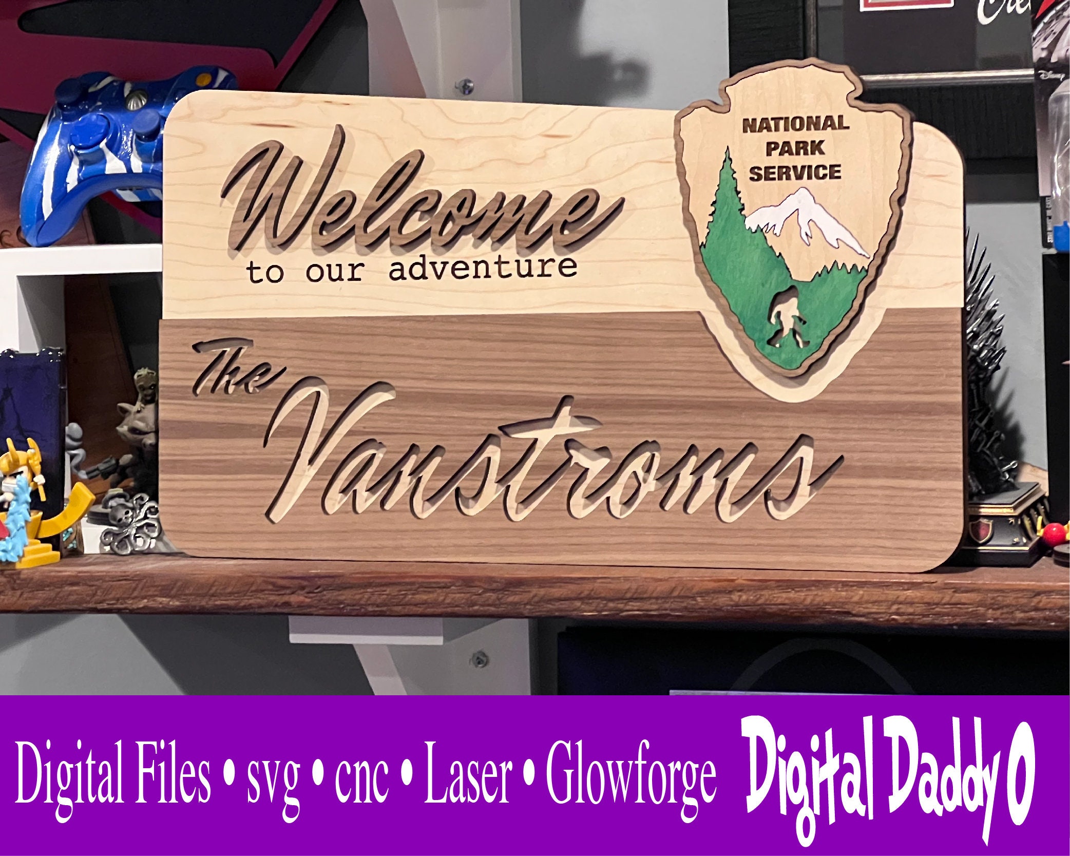 National Park Service Sign Glowforge DIGITAL FILES Aser CNC Fun Bigfoot ...