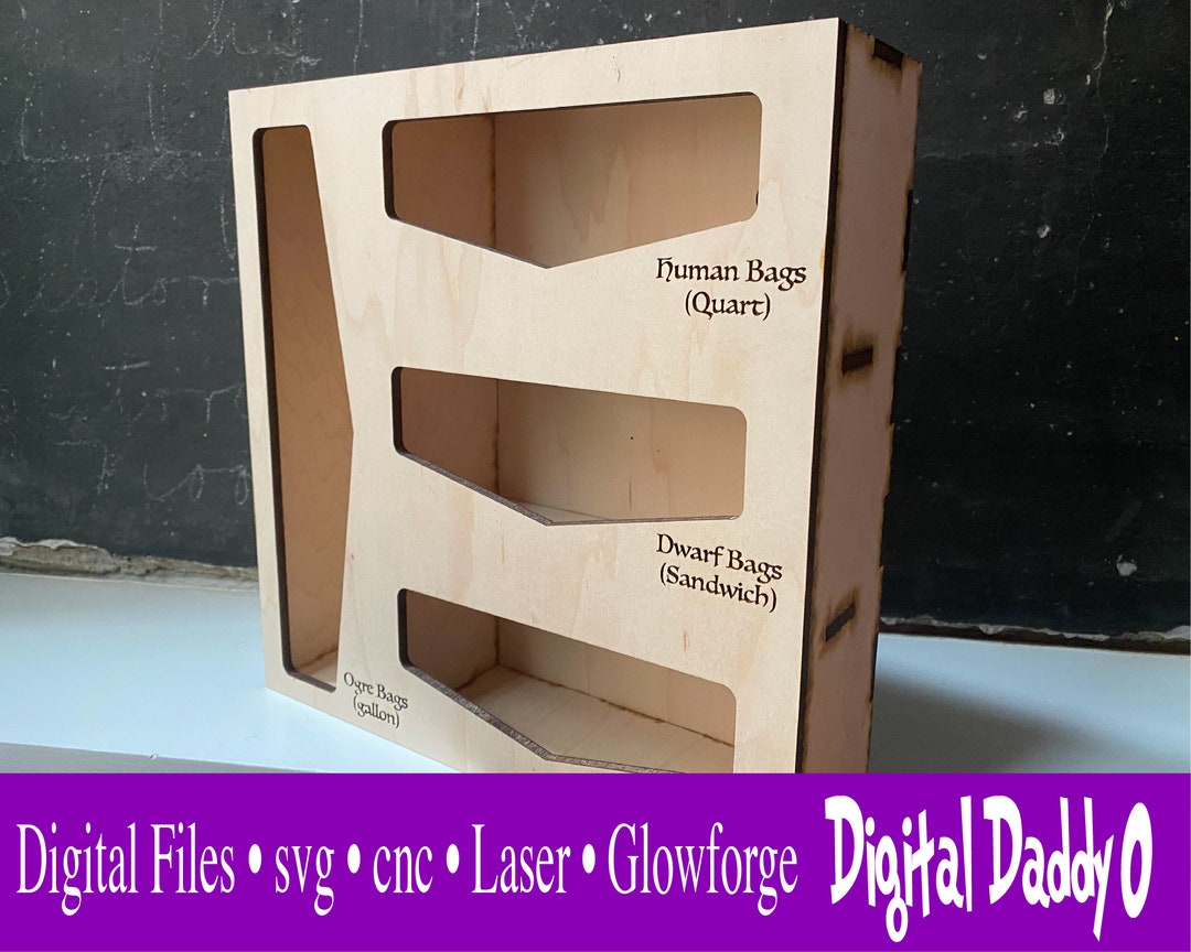 DND Fantasy D&D DIGITAL FILE Only 1/4" Glowforge Sandwich Bag Organizer ...