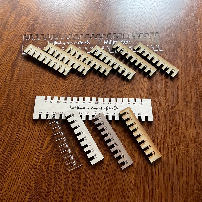 Digital File! Thickness Gauge Kerf Tool Guide INCHES & MM for Glowforge ...