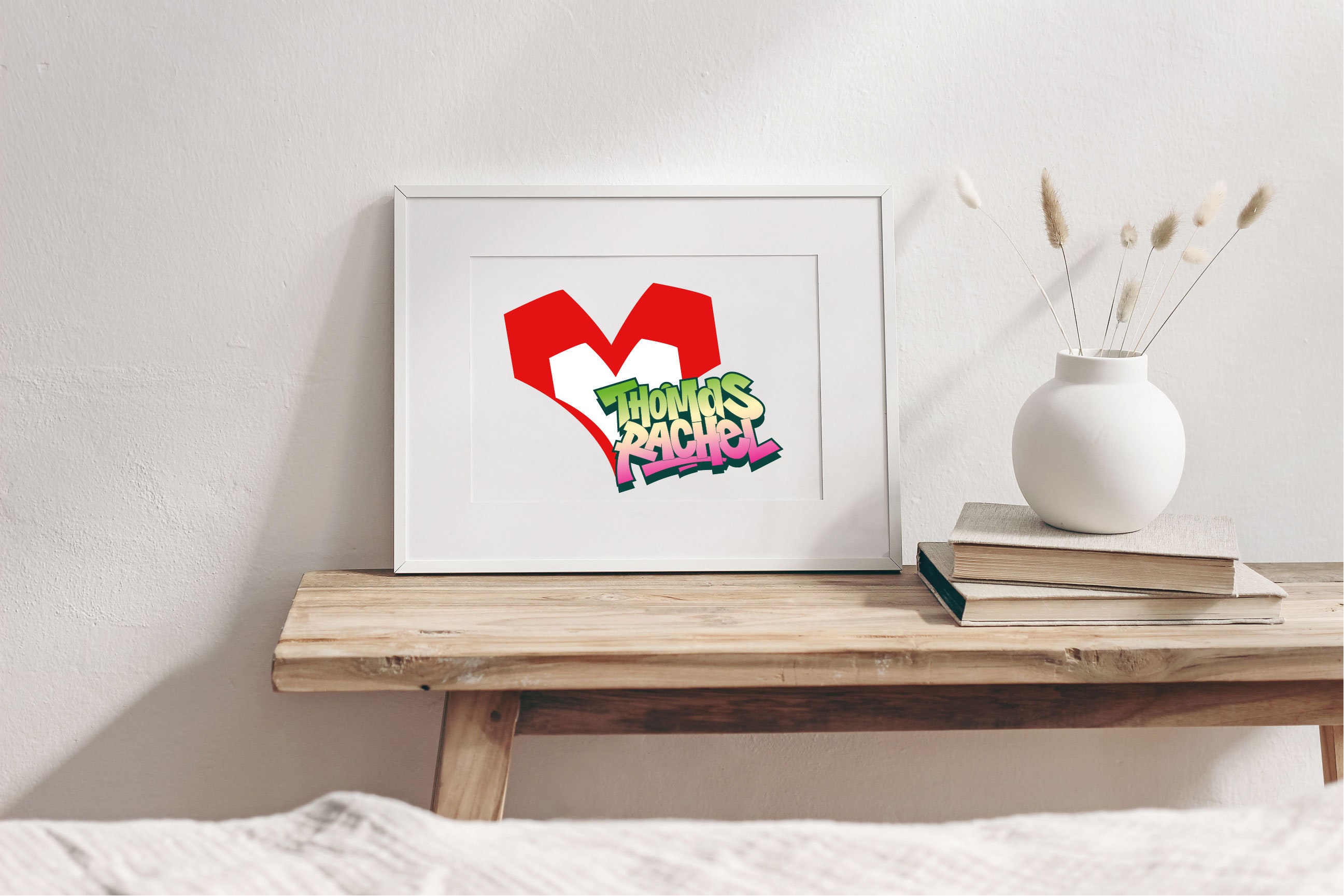 Printable Name Sign for Couples, Custom Couple Gift, Personalized ...