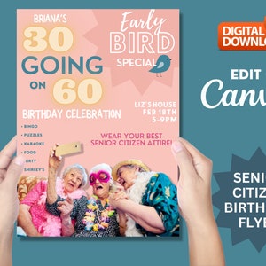 Grandma 30 Going on 60 Birthday Invite Template Grandma Party ...