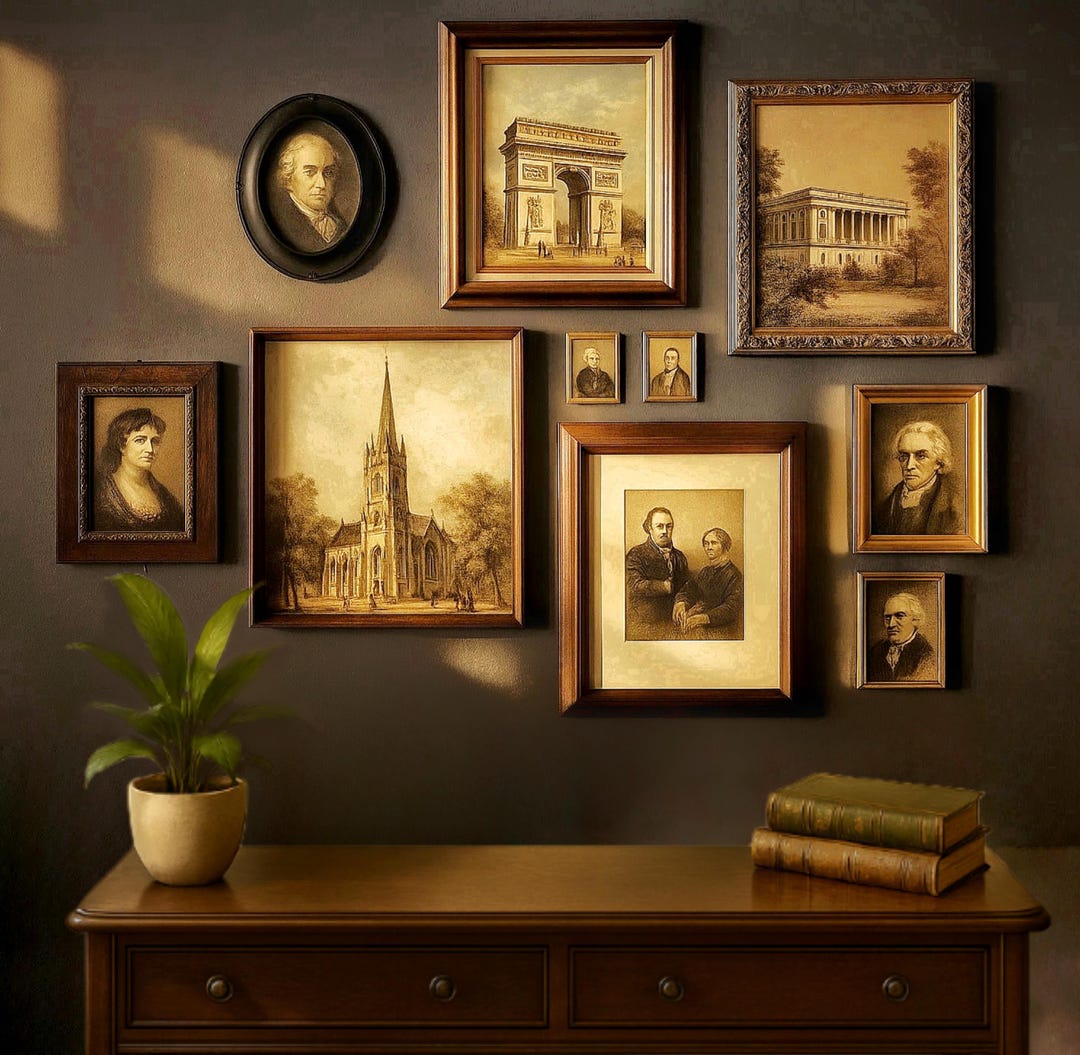 Historical Photo Gallery Wall | Vintage Picture Frames | Gallery Wall ...