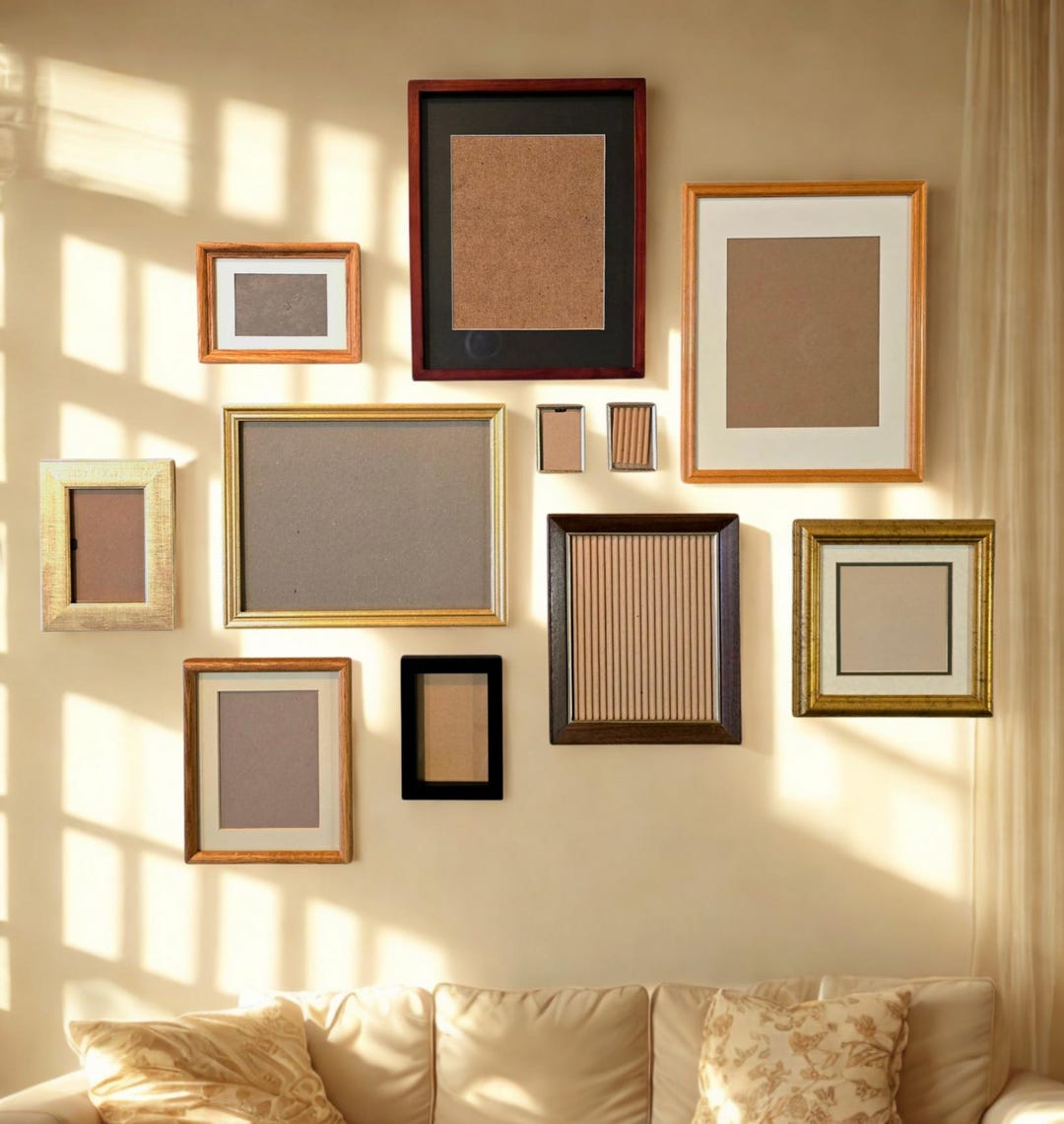 Vintage Picture Frames | Gallery Wall Set | Gold and Wood Frames ...