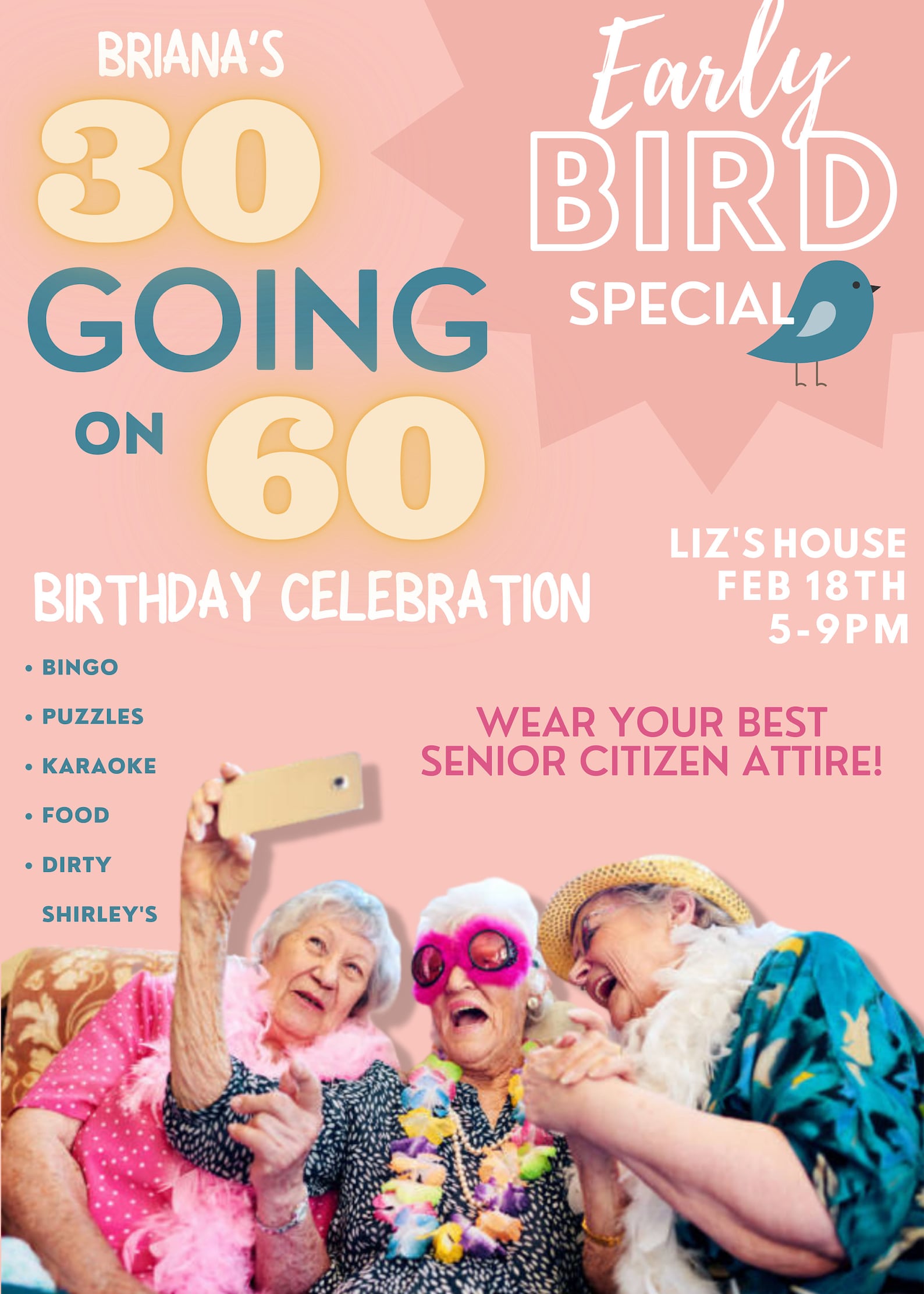 Grandma 30 Going on 60 Birthday Invite Template Grandma Party ...