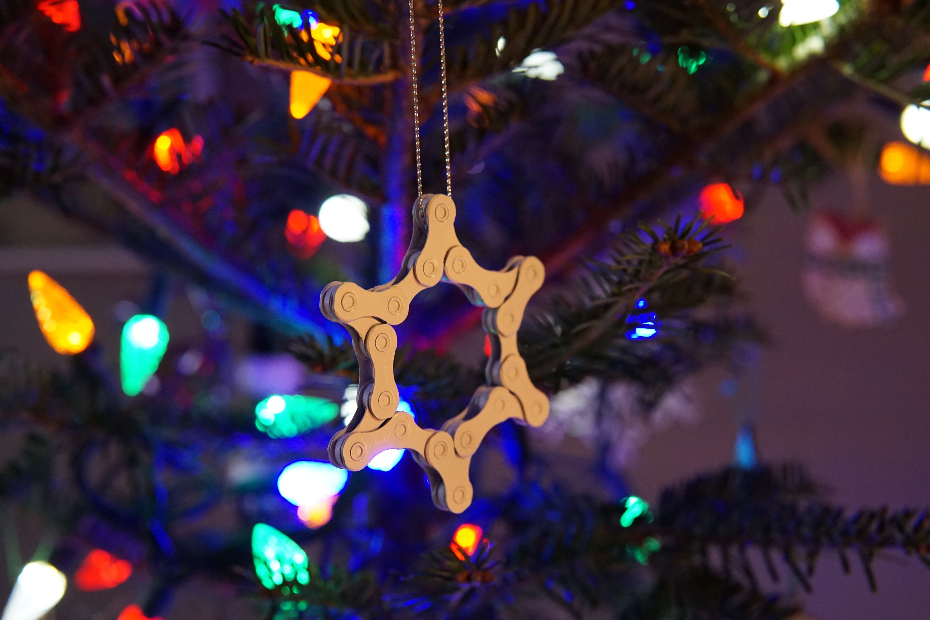 Bike Chain Christmas Ornament Snowflake - Etsy
