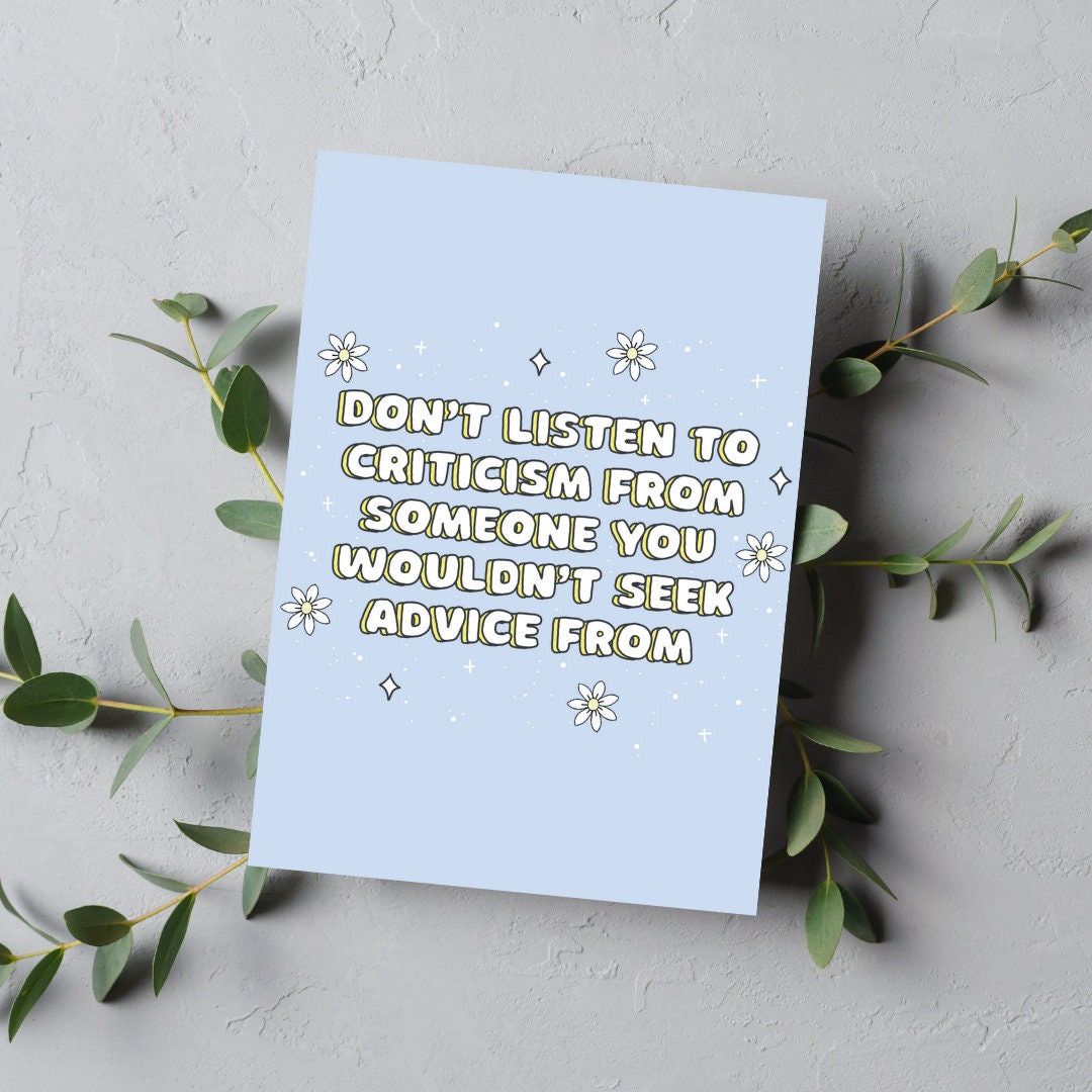Criticism A6 Art Print Aesthetic Wall Decor Positive - Etsy