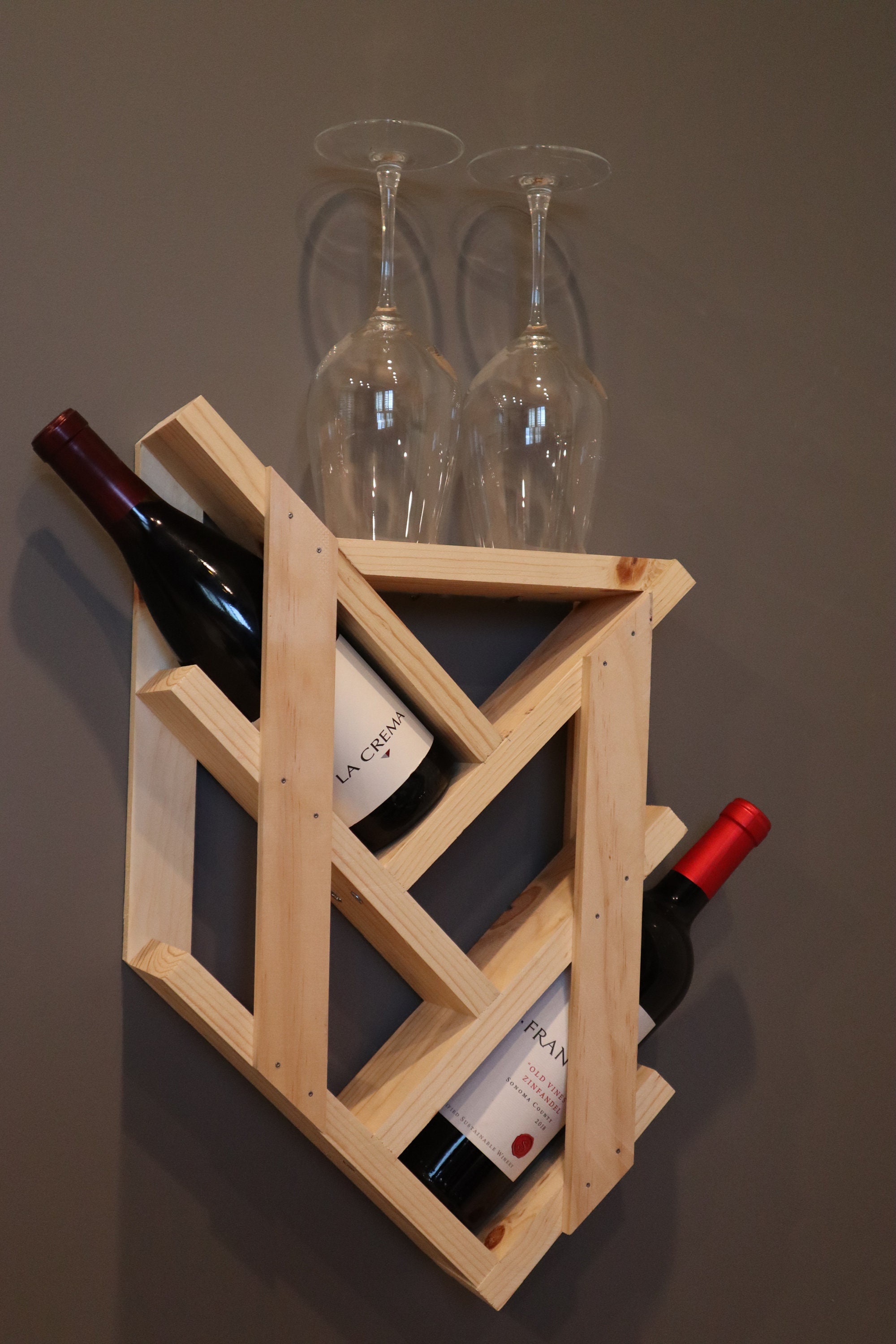Rustic Floating Wine Rack - Etsy
