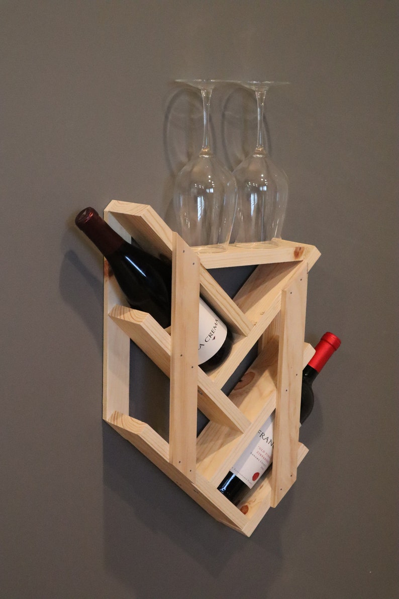 Rustic Floating Wine Rack - Etsy