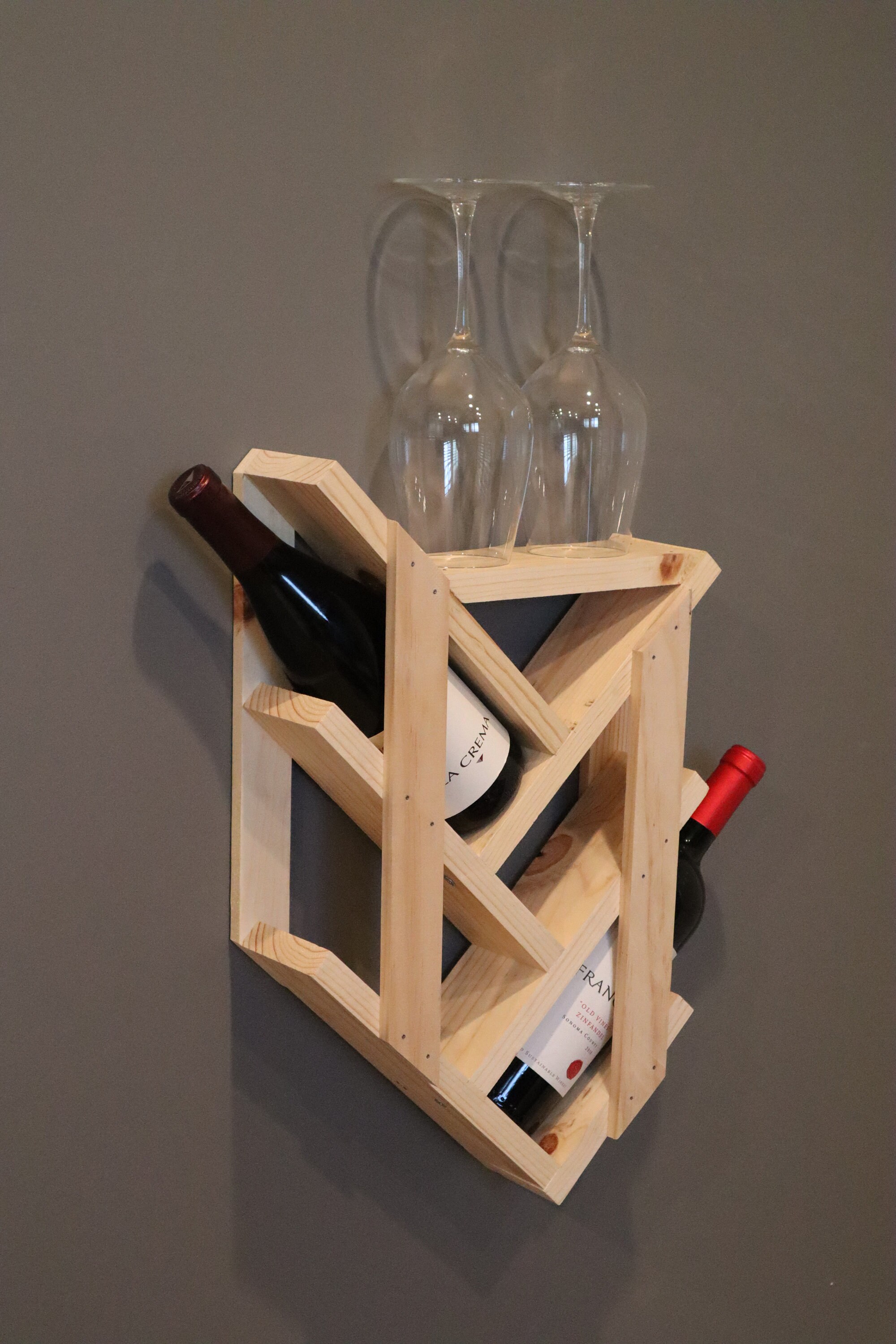 Rustic Floating Wine Rack - Etsy