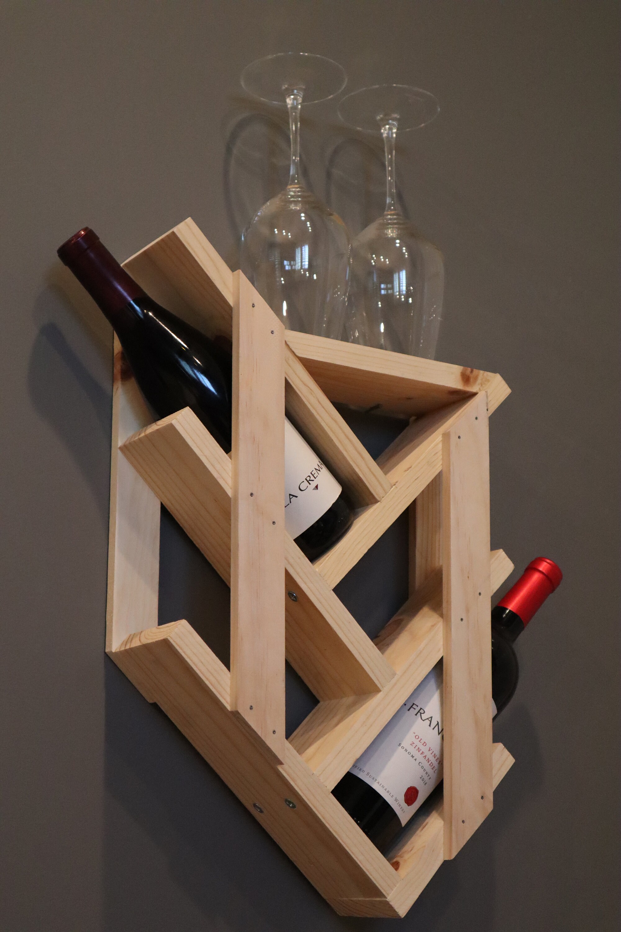 Rustic Floating Wine Rack - Etsy