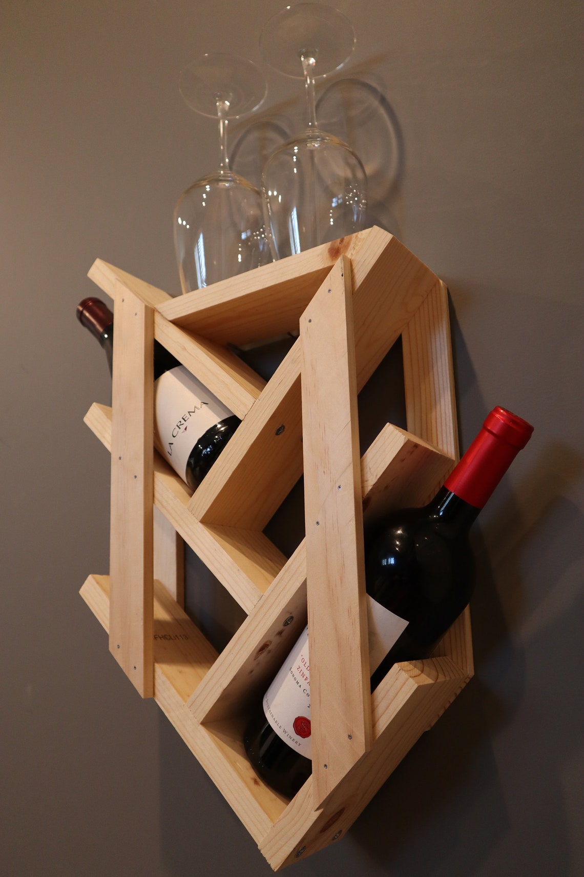 Rustic Floating Wine Rack - Etsy