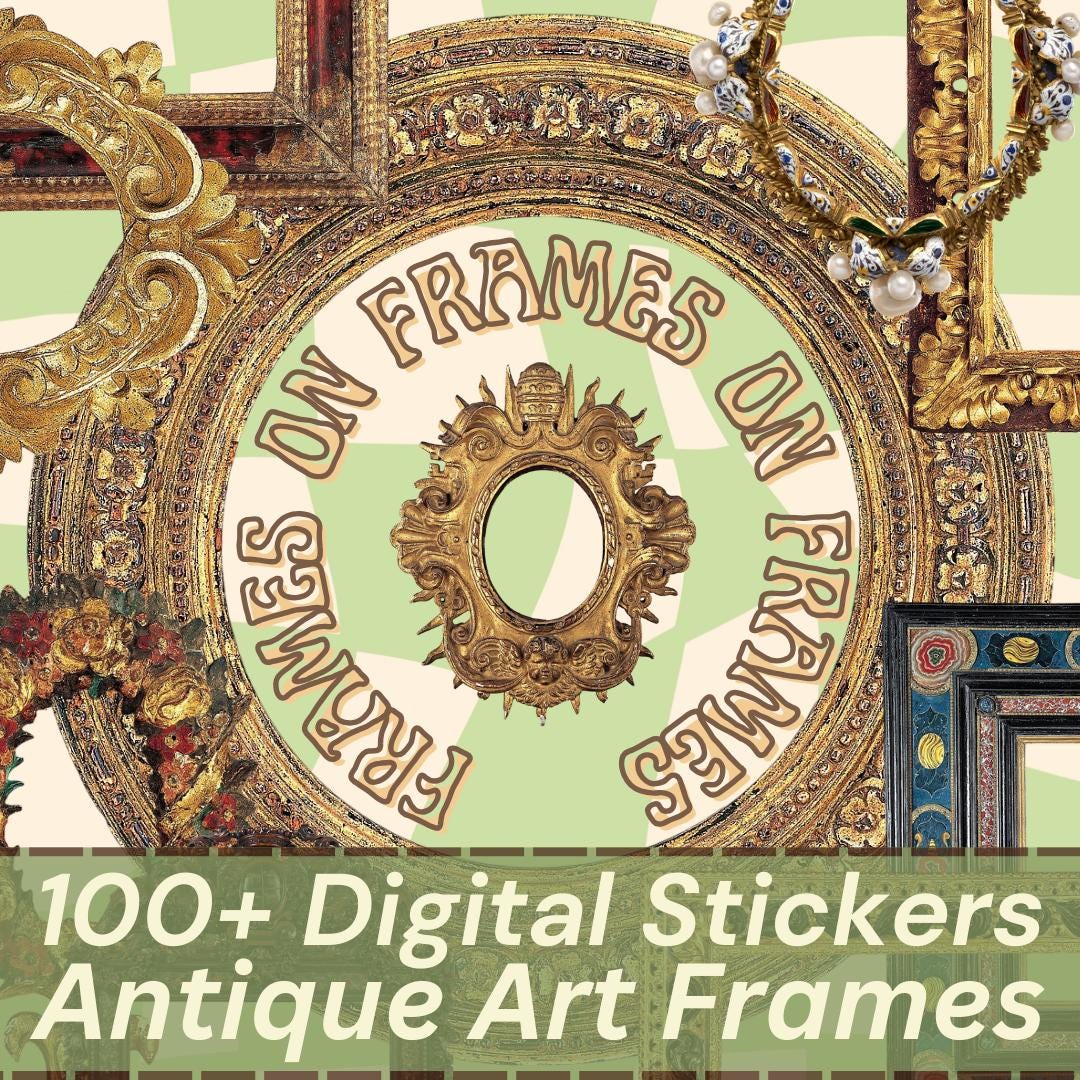 100+ Antique Art Frames - Digital Download PNG Pack and Goodnotes ...