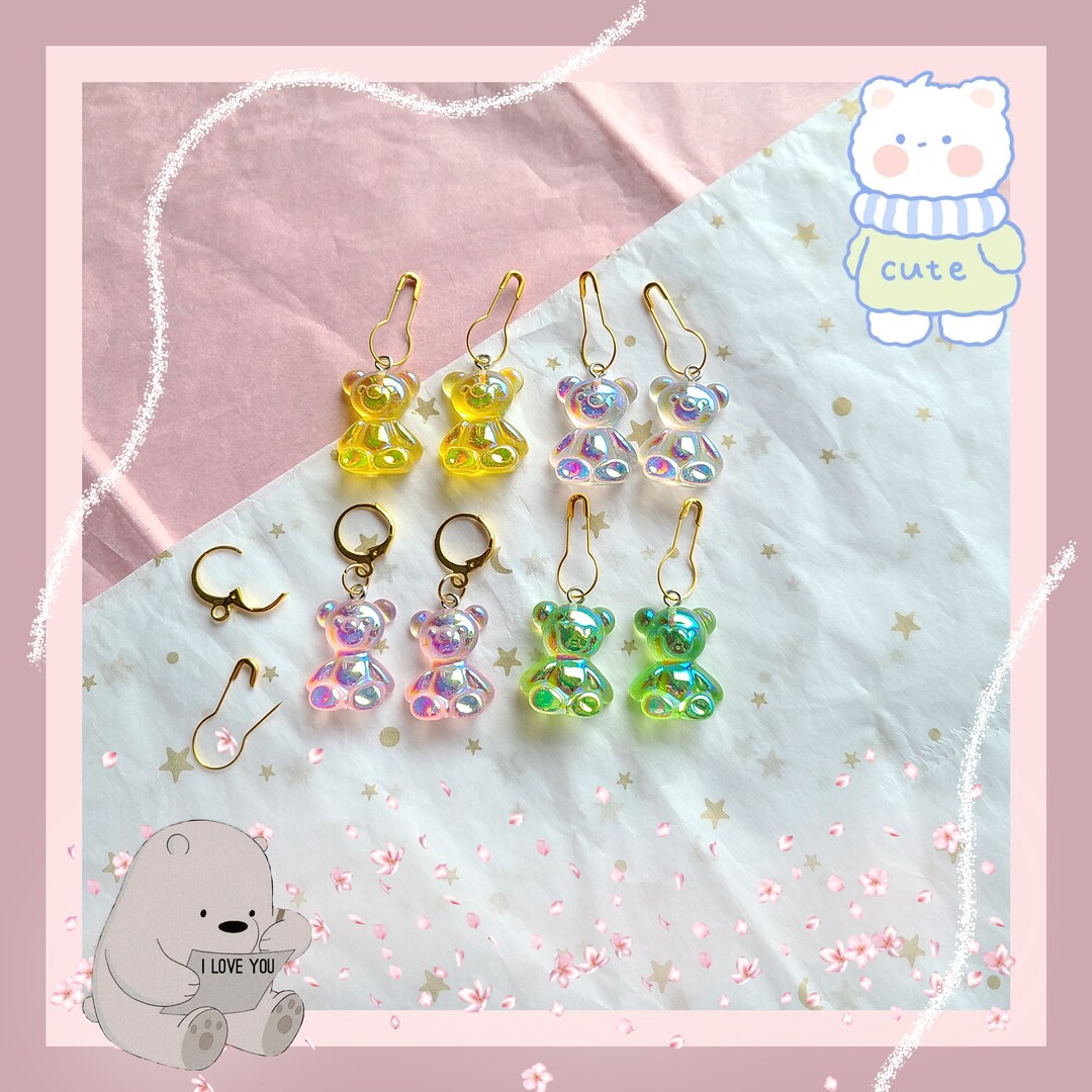 Super Cute Shiny Bear Stitch Markers Handmade Affordable Perfect as a ...
