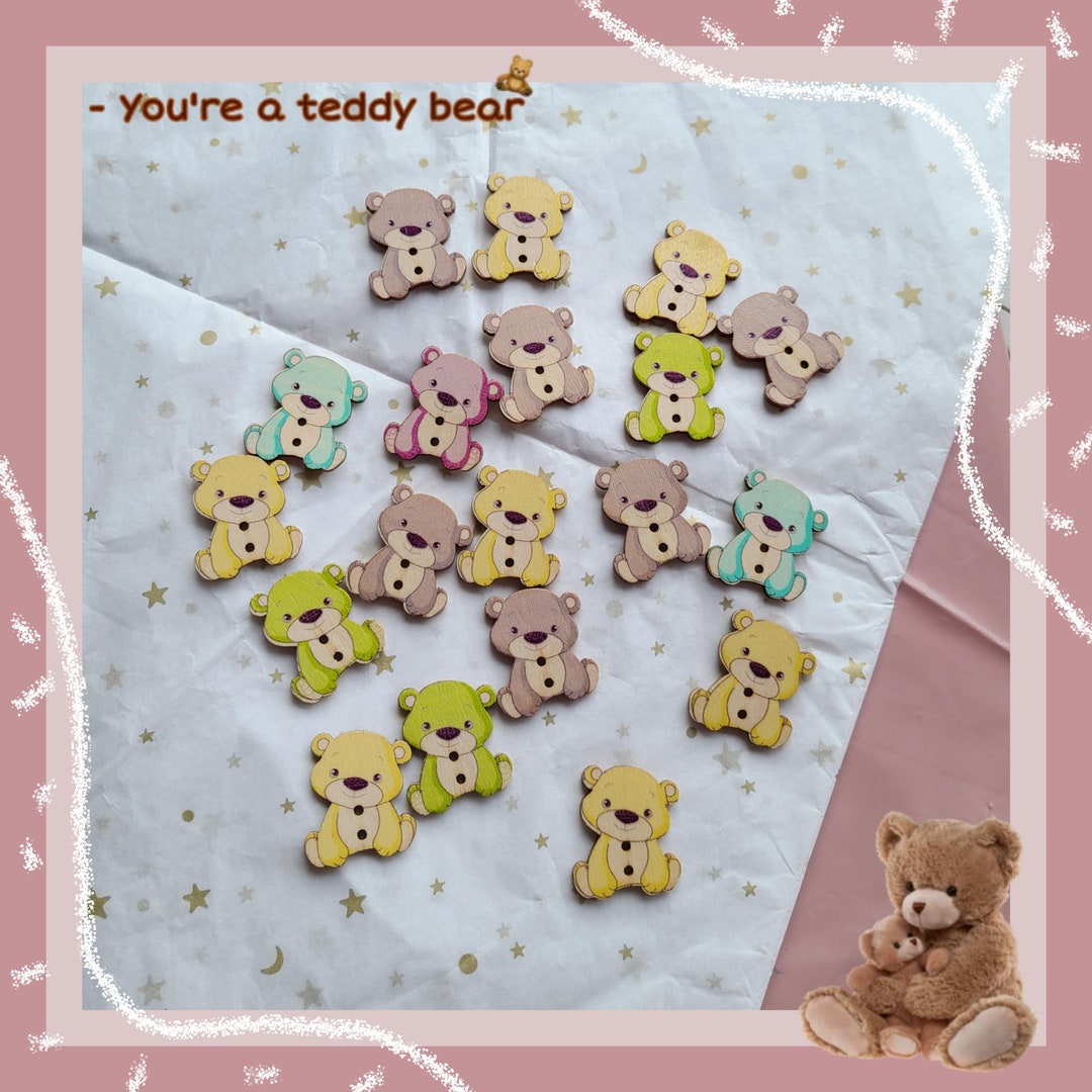 ONE Cute Teddy Bear Buttons for Knitting & Crochet - Clothes - Baby ...